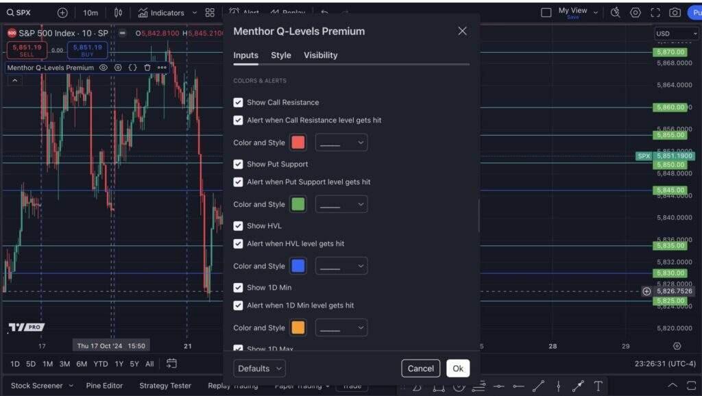 How to set up the MenthorQ Gamma Levels indicator in TradingView - MenthorQ