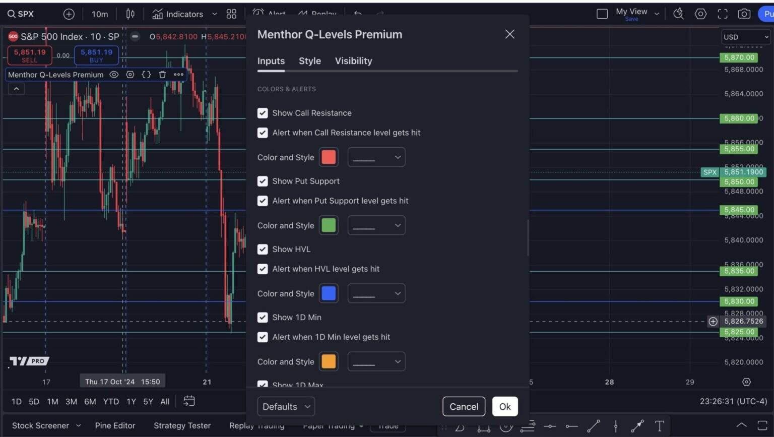 How to set up the MenthorQ Gamma Levels indicator in TradingView - MenthorQ