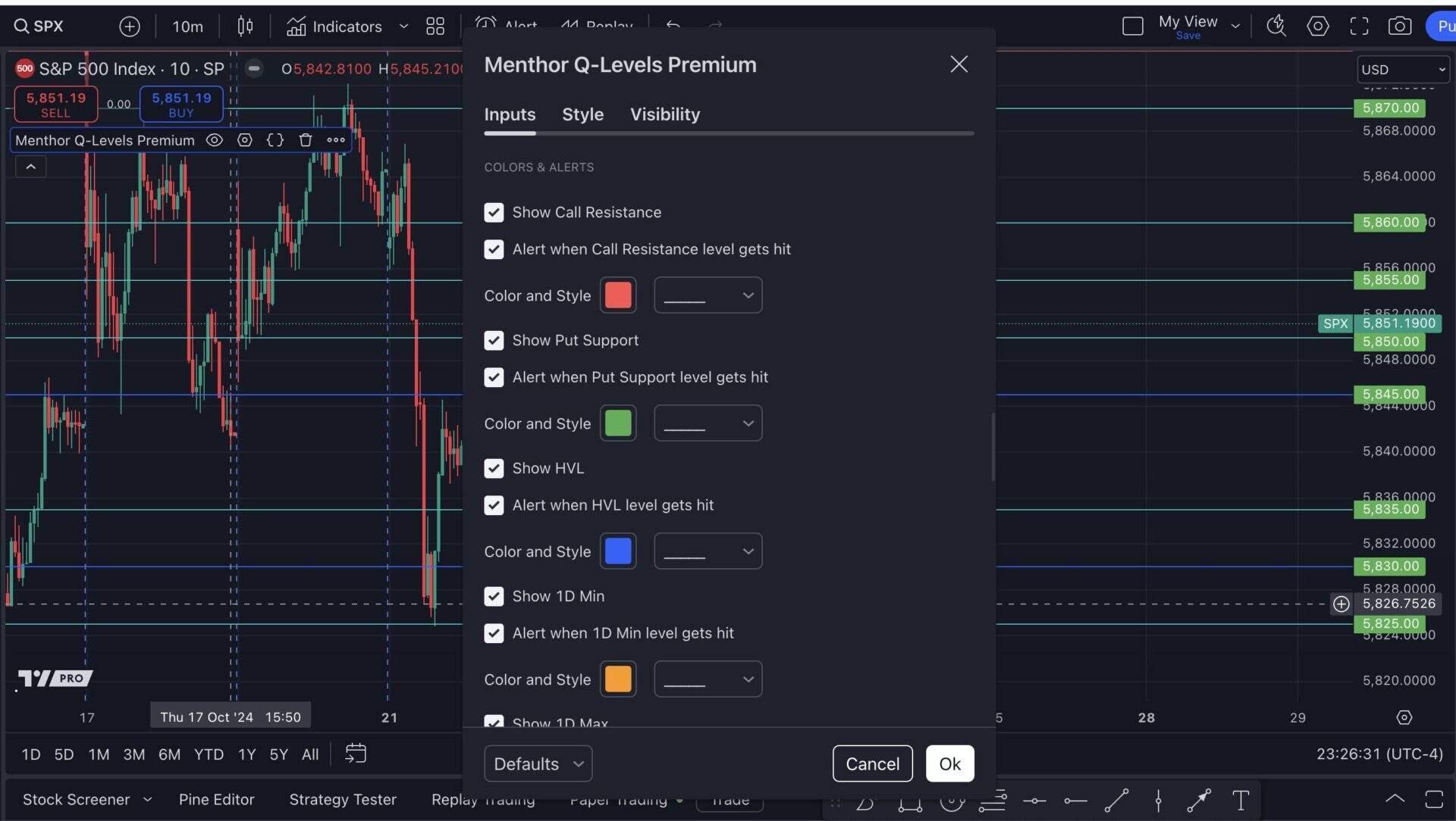 How to set up the MenthorQ Gamma Levels indicator in TradingView - MenthorQ