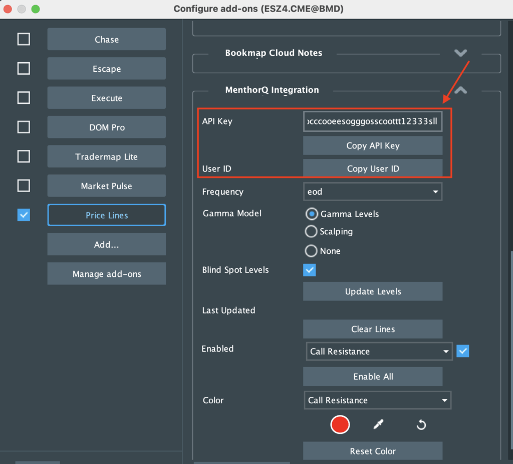 Bookmap Integration - Menthor Q