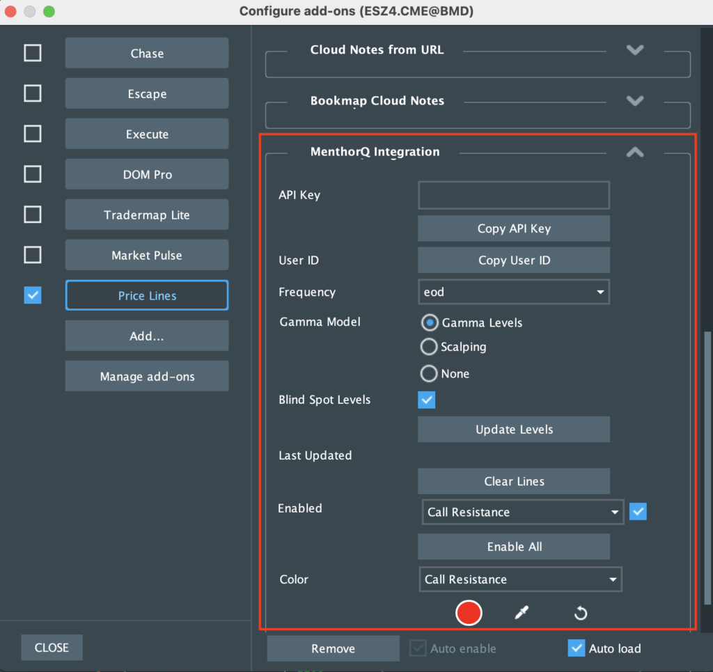 Bookmap Integration - Menthor Q